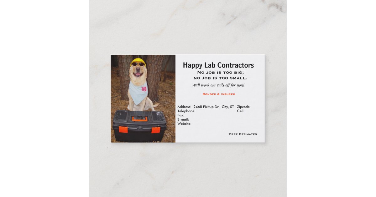 Contractor's Business Card | Zazzle