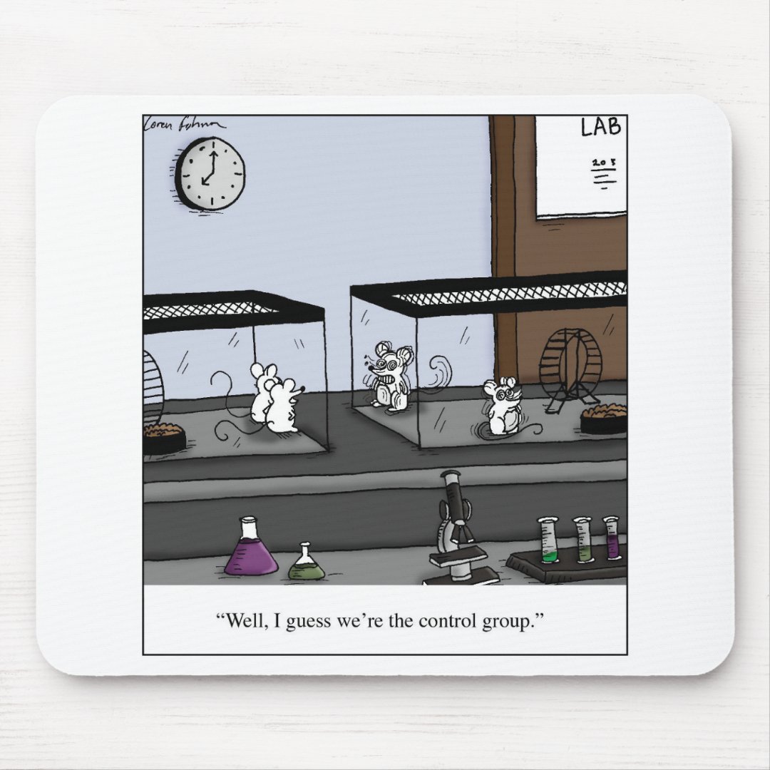 Control Group Lab Mice Cartoon Mouse Pad | Zazzle