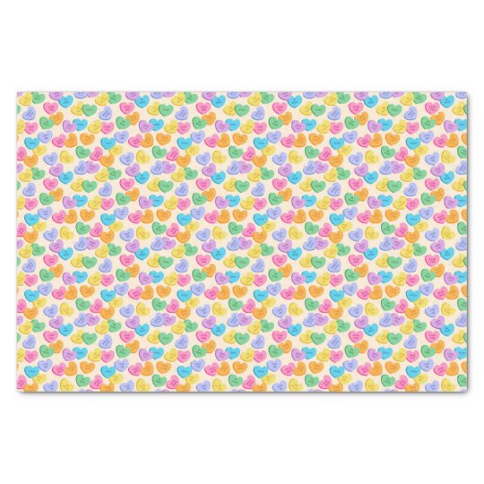 Conversation Hearts Tissue Paper | Zazzle.com