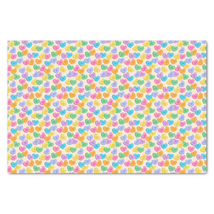 Conversation Hearts Tissue Paper | Zazzle