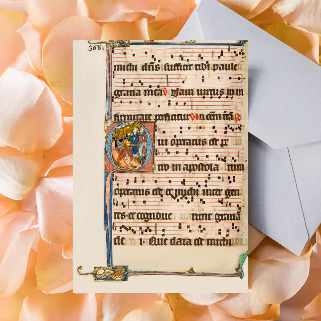 Conversion of saint Paul Medieval Manuscript Postcard | Zazzle