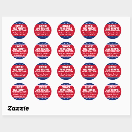 Convict and Remove Senate President Donald Trump Classic Round Sticker ...