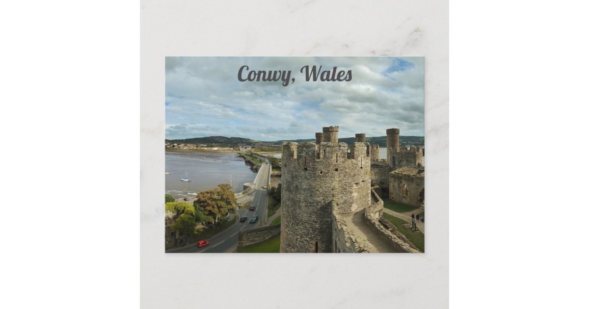 Conwy Wales Welsh Castle River Travel Photo Postcard | Zazzle