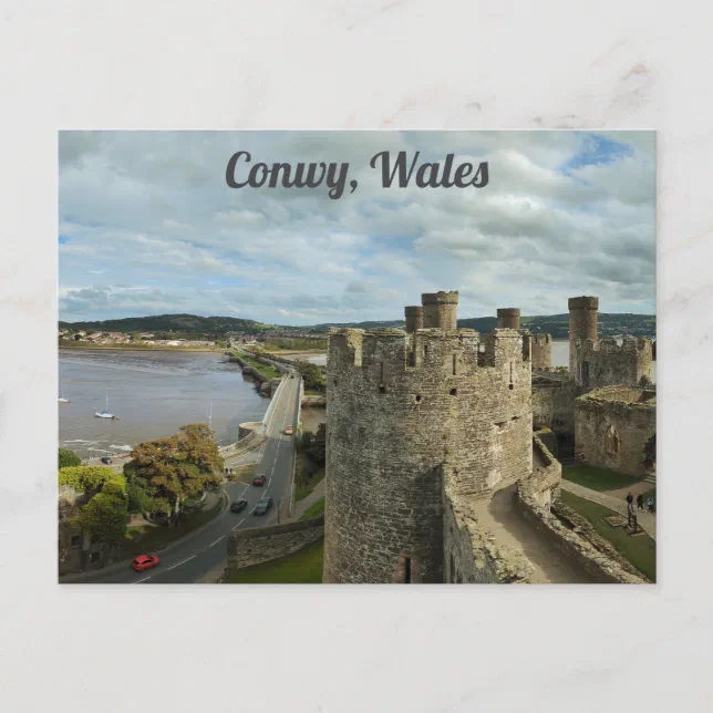 Conwy Wales Welsh Castle River Travel Photo Postcard | Zazzle