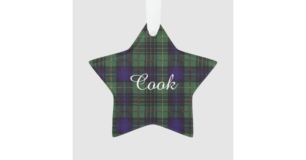 Cook clan Plaid Scottish kilt tartan Ornament | Zazzle