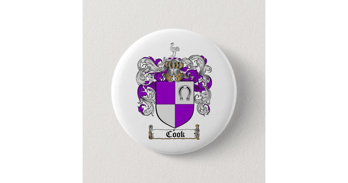 COOK FAMILY CREST - COOK COAT OF ARMS PINBACK BUTTON | Zazzle