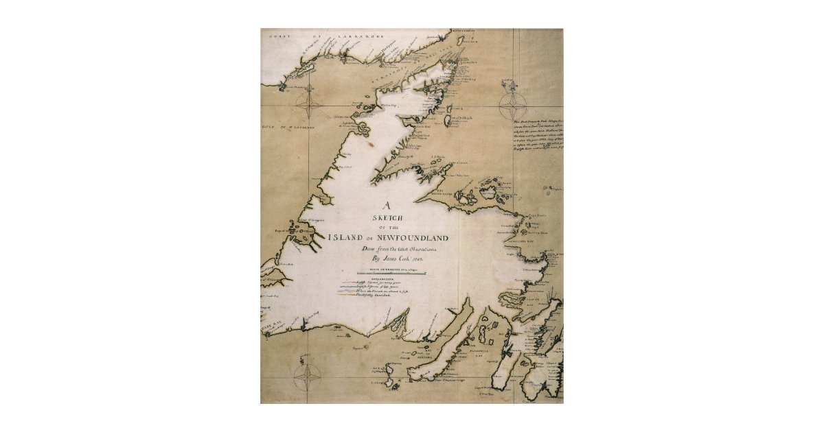 COOK: NEWFOUNDLAND, 1763 ACRYLIC PRINT | Zazzle