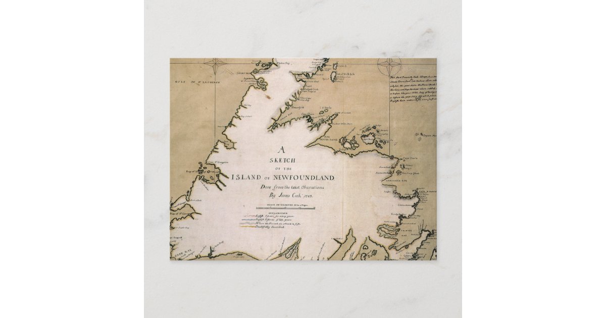 COOK: NEWFOUNDLAND, 1763 POSTCARD | Zazzle