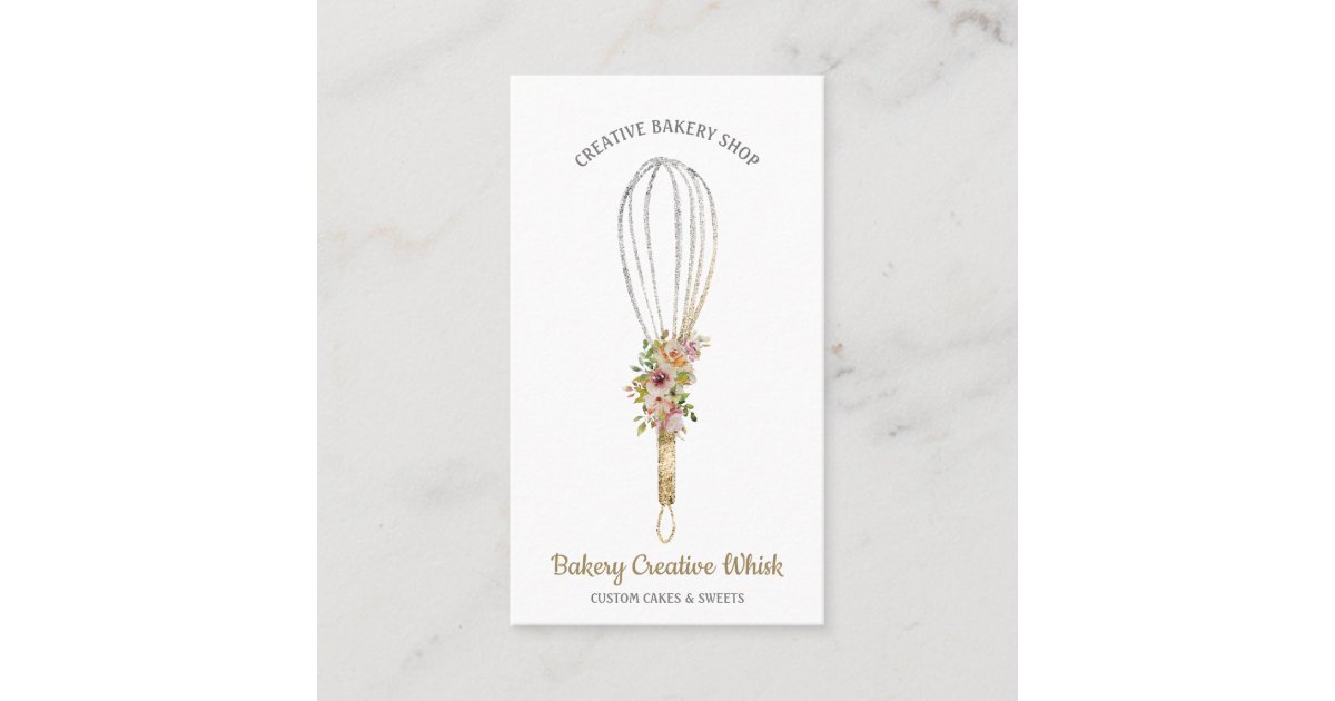 Cook Whisk logo pastry boho Business Card | Zazzle