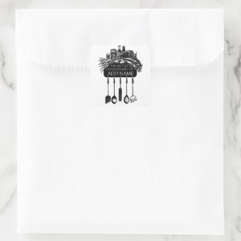 Cookbook Bookplate With Food And Utensils | Zazzle