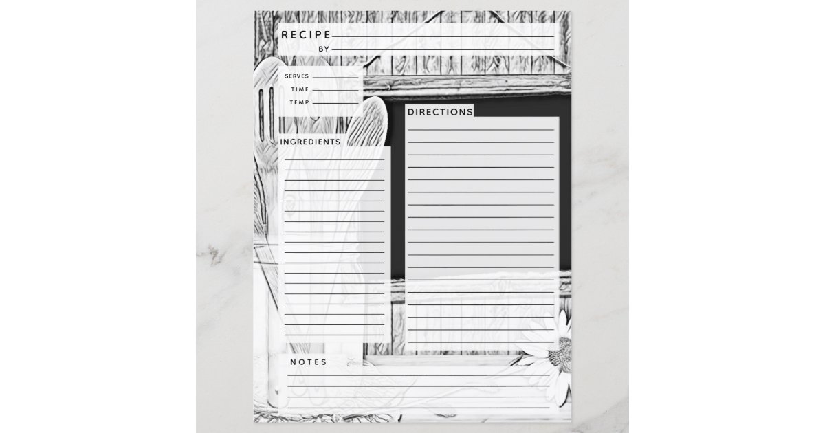 Cookbook Recipe Insert | Zazzle