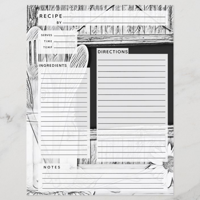 Cookbook Recipe Insert | Zazzle.com