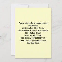 Cookie Baking Competition Invitation | Zazzle
