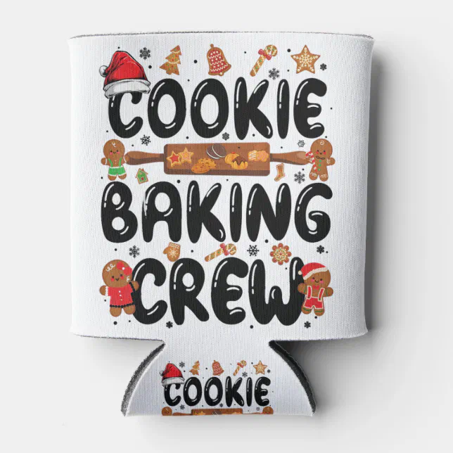 Cookie Baking Crew Family Christmas Gingerbread Te Can Cooler | Zazzle