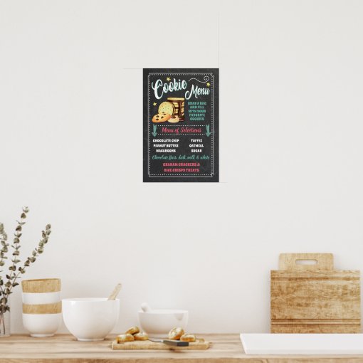 Cookie Bar Menu Party Sign | Zazzle