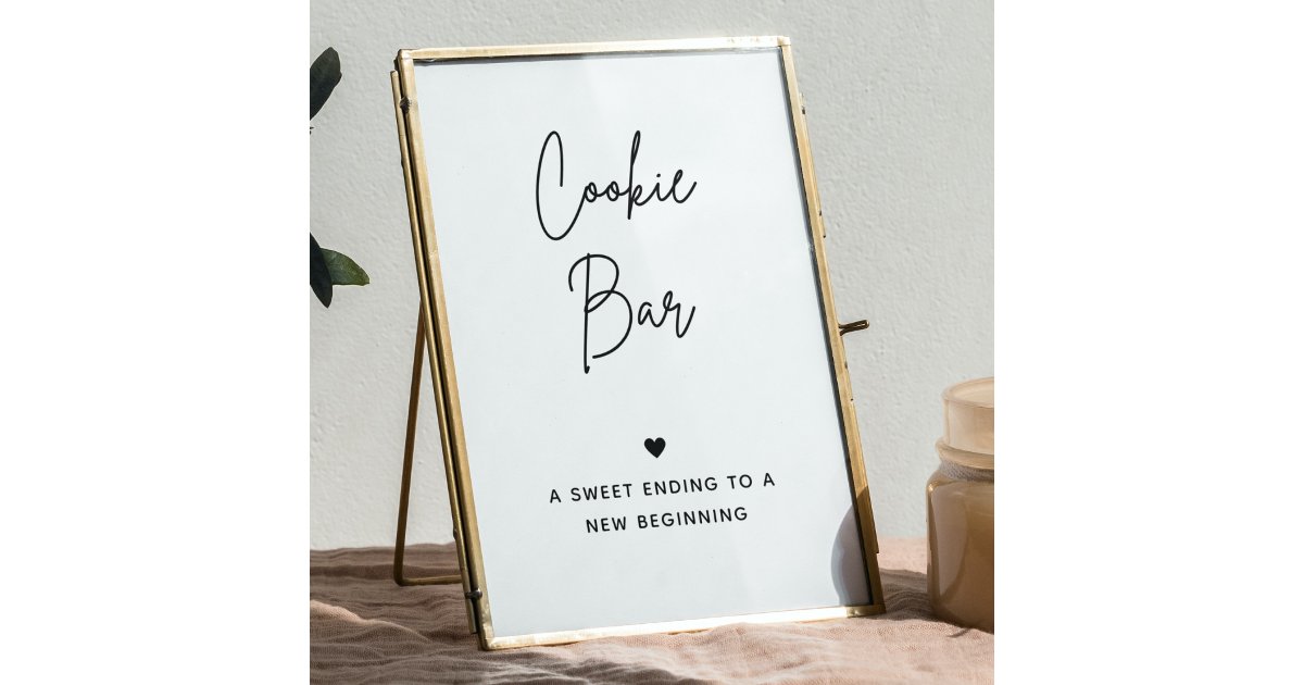 Cookie Bar Sign | Wedding Cookie Table Sign | Zazzle