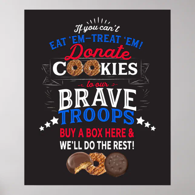 Cookie Booth Poster Donate to the Troops | Zazzle