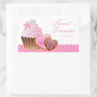 Cookie Cupcake Bakery Sticker Icing Dots | Zazzle