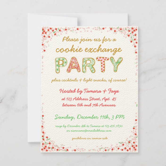 Cookie Exchange Swap Party Invite w/ Instructions | Zazzle.com