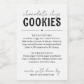 Cookie Mix in a Jar Gift Food Label | Zazzle