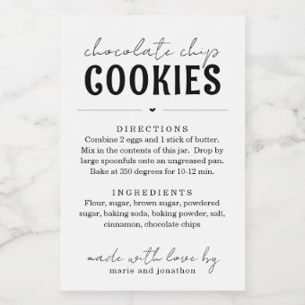 Cookie Mix in a Jar Gift Food Label | Zazzle