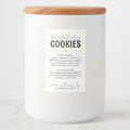 Cookie Mix in a Jar Gift Food Label | Zazzle