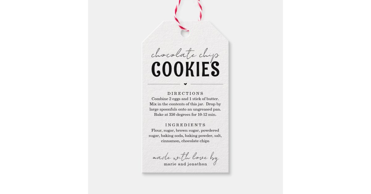Cookie Mix in a Jar Gift Tag | Zazzle