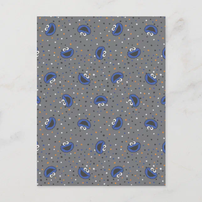 Cookie Monster | 80's Throwback Polka Dot Pattern Postcard | Zazzle