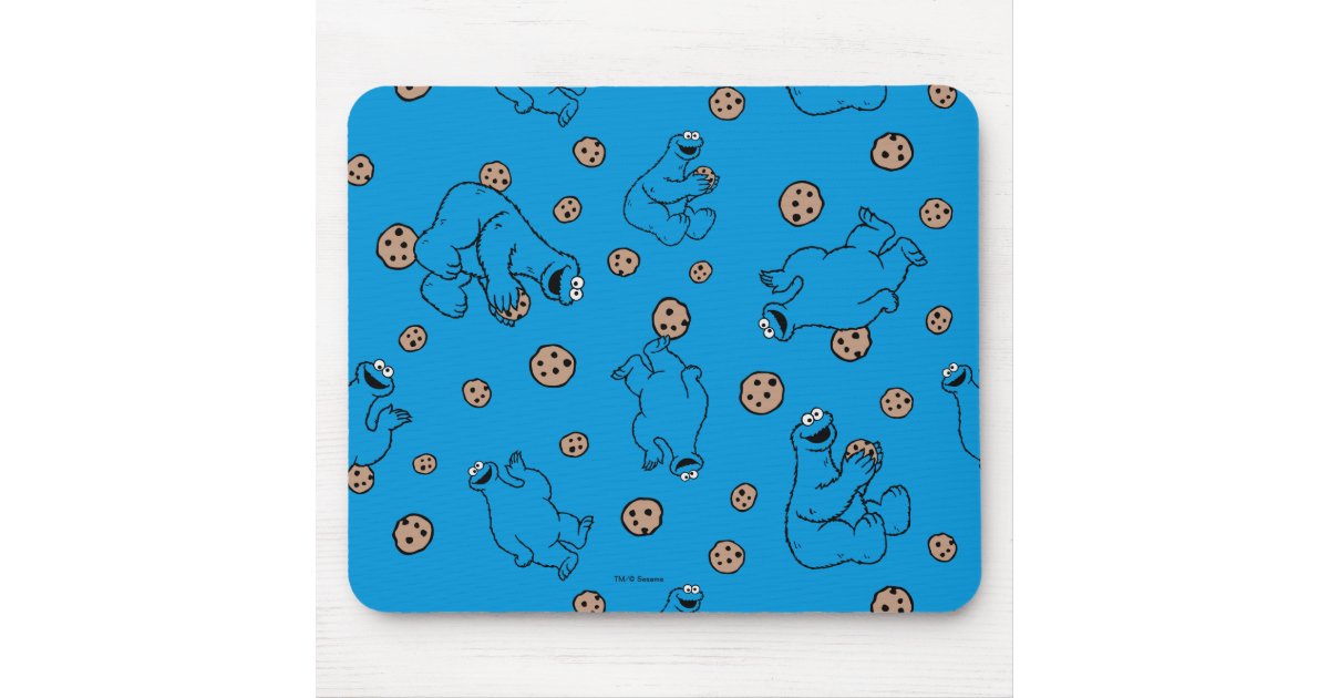 Cookie Monster and Cookies Blue Pattern Mouse Pad | Zazzle
