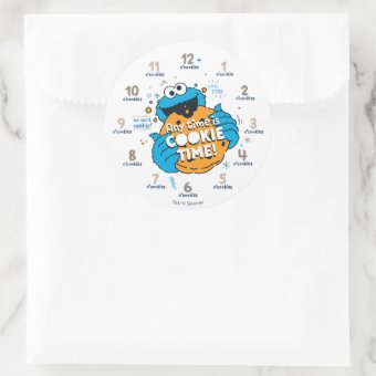 Cookie Monster | Any Time is Cookie Time Classic Round Sticker | Zazzle
