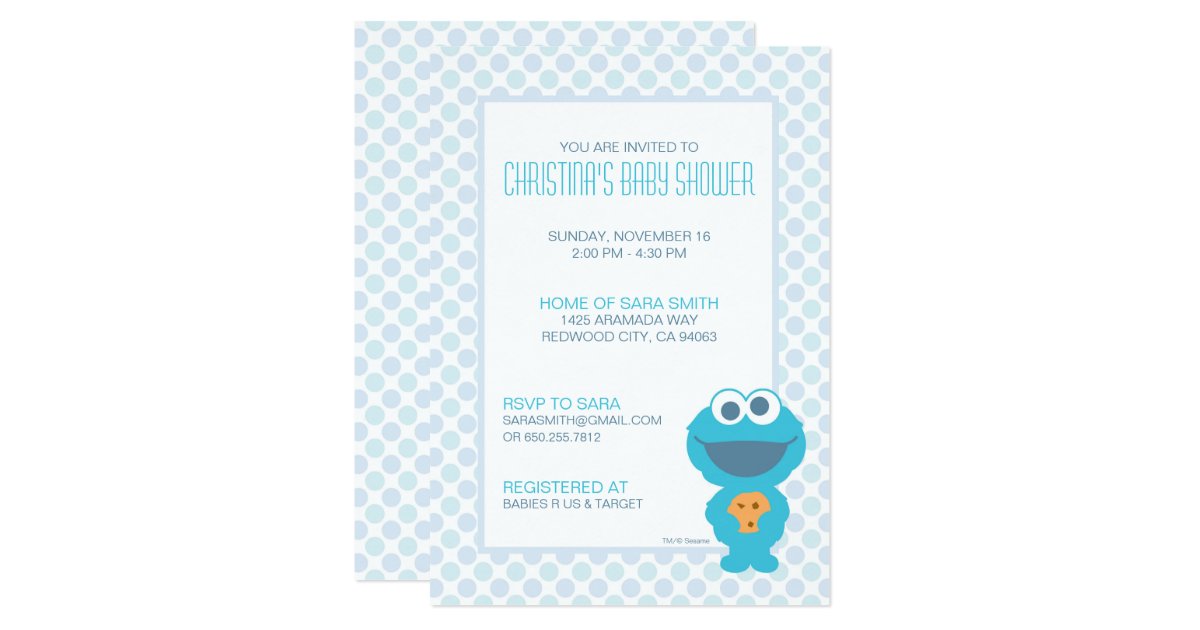 Cookie Monster Baby Shower Invite | Zazzle