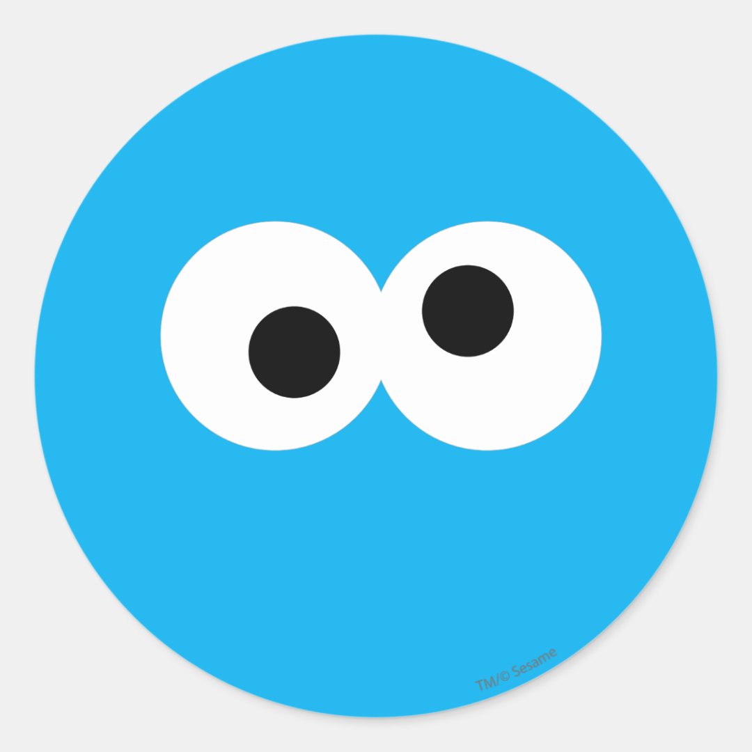 Cookie Monster Big Face Classic Round Sticker | Zazzle