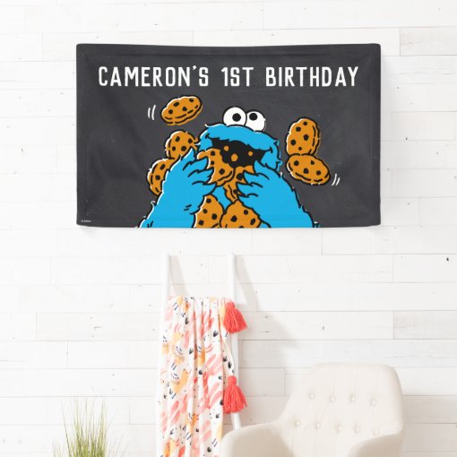 Cookie Monster Birthday Chalkboard Banner | Zazzle