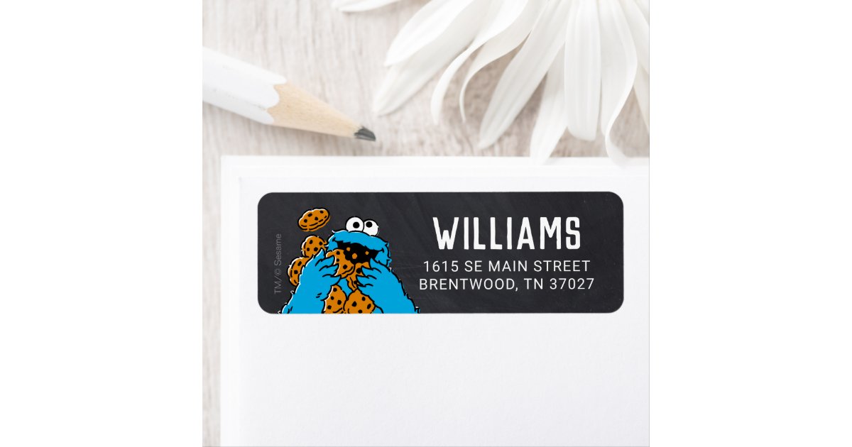 Cookie Monster Birthday Chalkboard Label | Zazzle