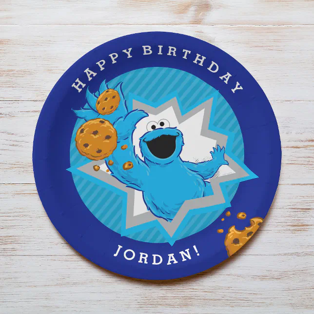 Cookie Monster Birthday Paper Plates | Zazzle