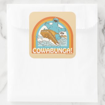 Cookie Monster Cowabunga! Square Sticker | Zazzle