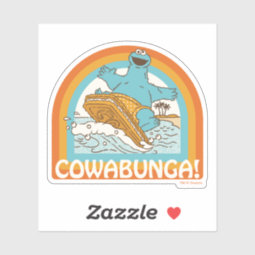 Cookie Monster Cowabunga! Sticker | Zazzle