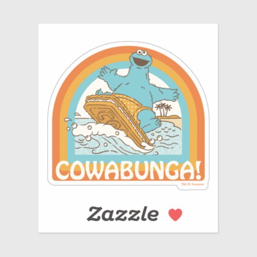 Cookie Monster Cowabunga! Sticker | Zazzle