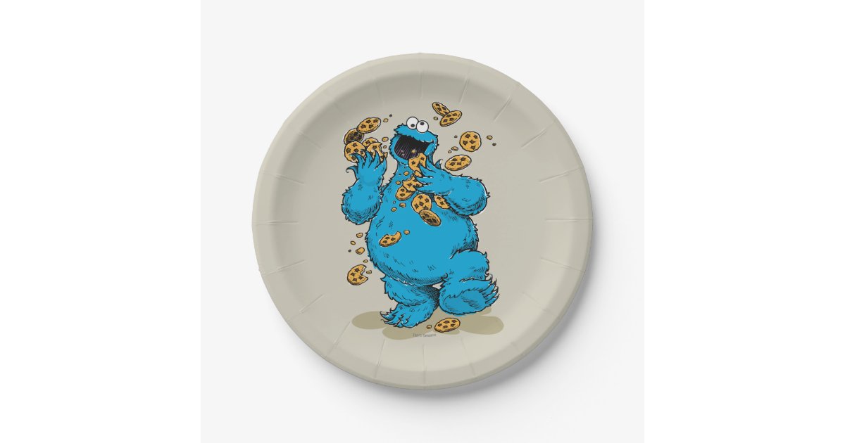 Cookie Monster Crazy Cookies Paper Plates | Zazzle