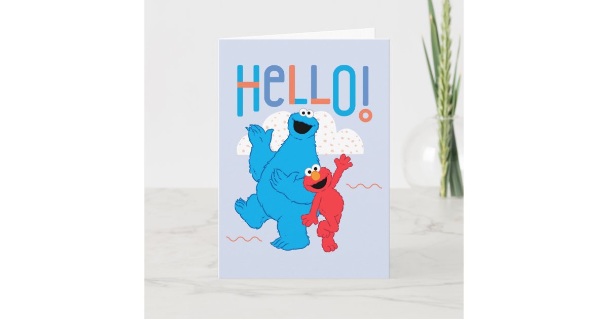 Cookie Monster & Elmo Hello! Card | Zazzle.com