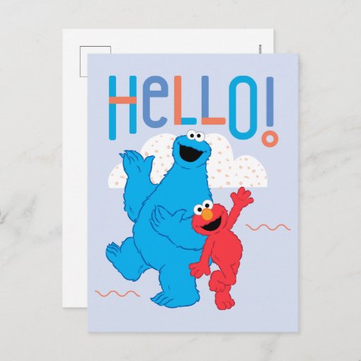 Cookie Monster & Elmo Hello! Postcard | Zazzle