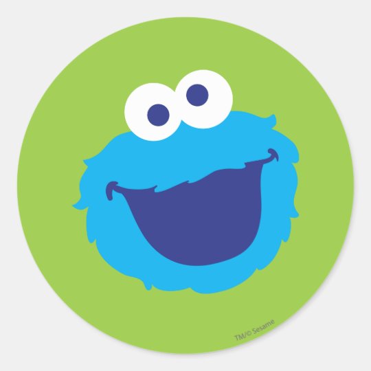 Cookie Monster Face Classic Round Sticker | Zazzle.com