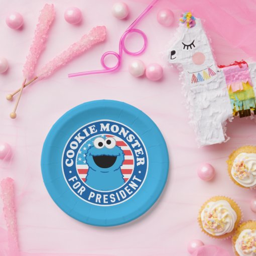 Cookie Monster for President Paper Plates | Zazzle