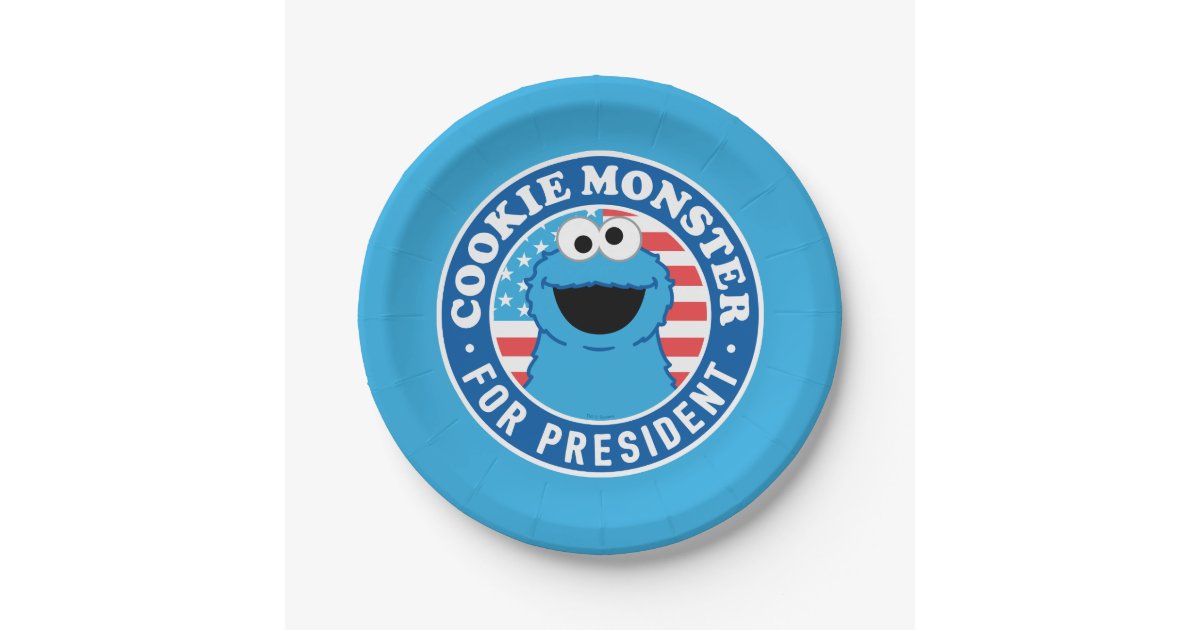 Cookie Monster for President Paper Plates | Zazzle