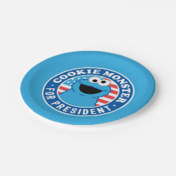 Cookie Monster for President Paper Plates | Zazzle