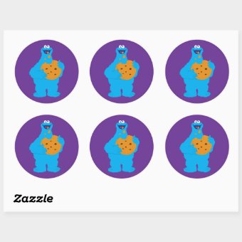 Cookie Monster Graphic Classic Round Sticker | Zazzle