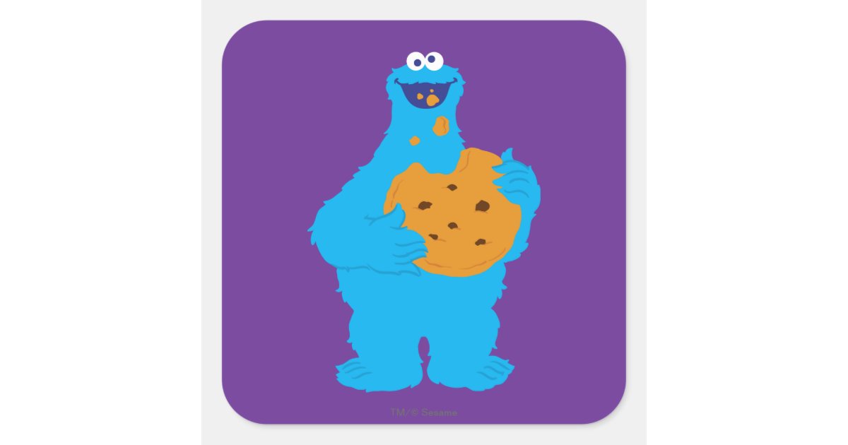Cookie Monster Graphic Square Sticker | Zazzle