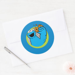 Cookie Monster Image Classic Round Sticker | Zazzle