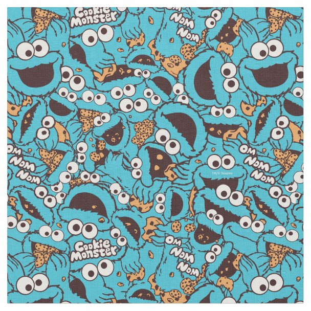 Cookie Monster | Tropical Pattern Fabric | Zazzle