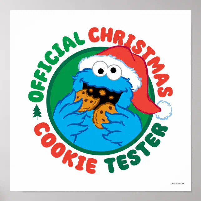 Cookie Monster | Official Christmas Cookie Tester Poster | Zazzle